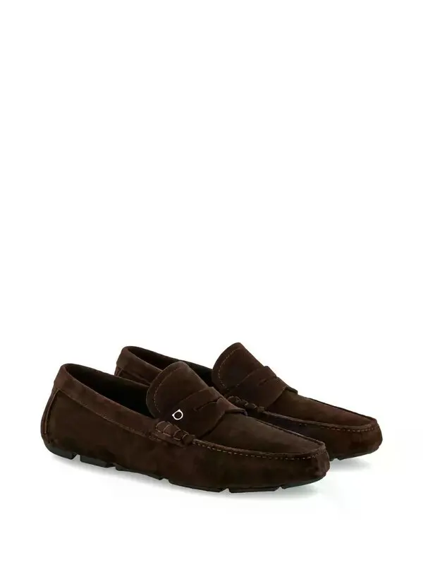 FERRAGAMO Gancini Suede Loafers