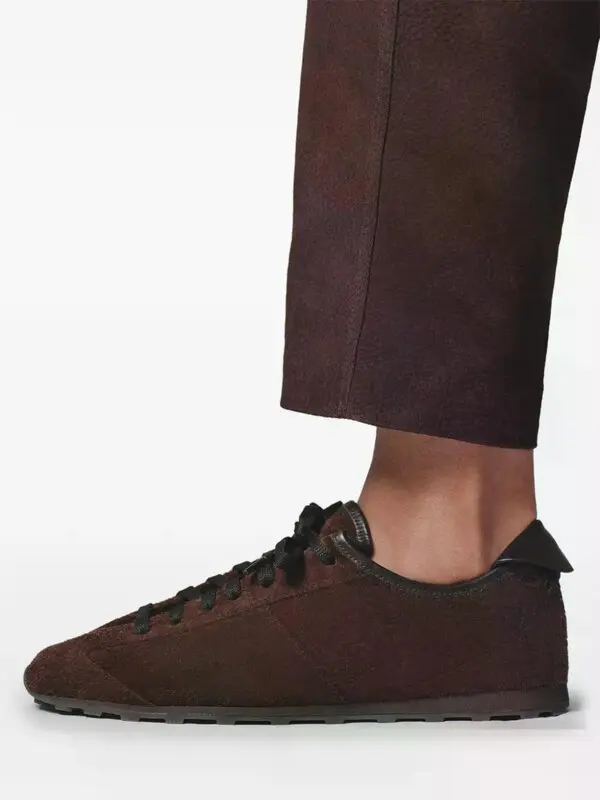 Jacquemus The Tennis Croc-effect Suede Sneakers - Brown
