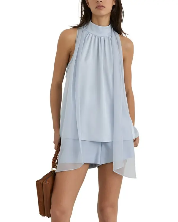 REISS Andrea Chiffon Scarf Top