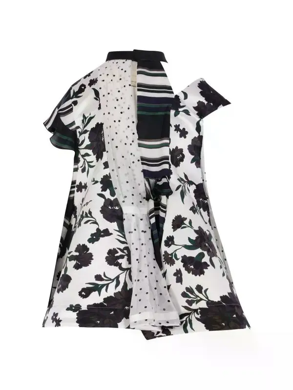 Sacai Floral-print Patchwork Blouse
