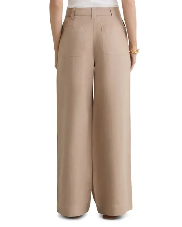 REISS Petites Ashby Linen Wide Leg Pants