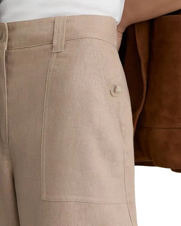 REISS Petites Ashby Linen Wide Leg Pants