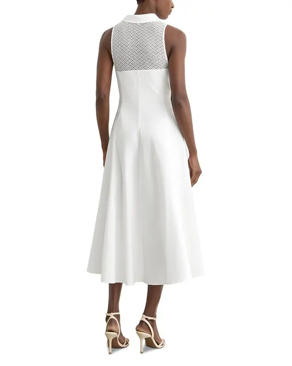 REISS Hera Lace Trim Sleeveless Midi Dress