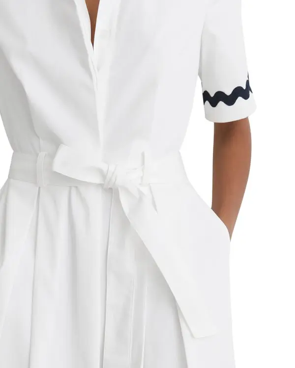 REISS Isabelle Rick Rack Trim Midi Dress