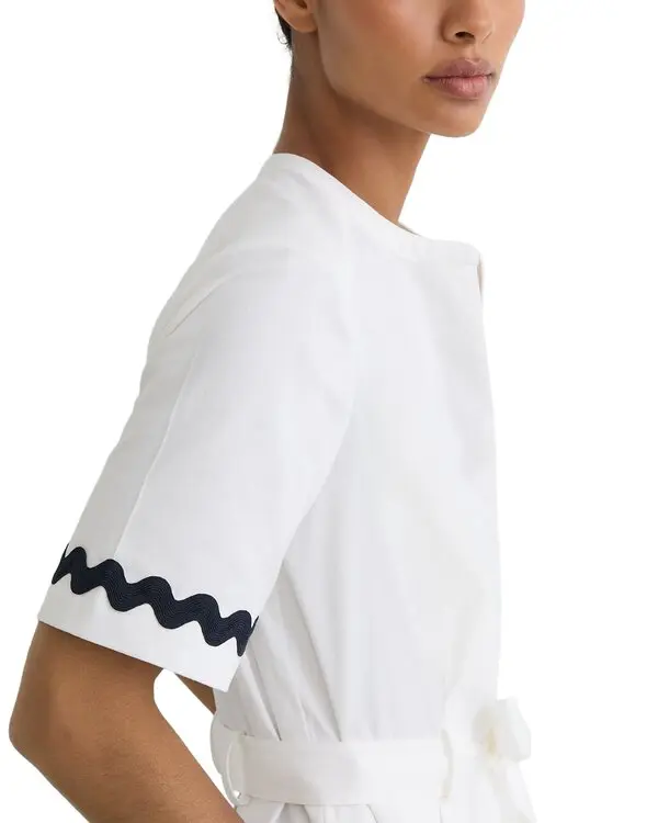REISS Isabelle Rick Rack Trim Midi Dress