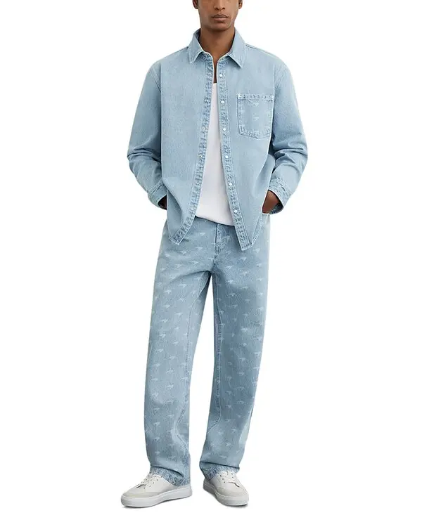 REISS X Mclaren Chronix Denim Shirt - Soft Blue