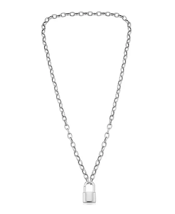 ORADINA Sterling Lock It Up Connector Clasp Necklace - Silver