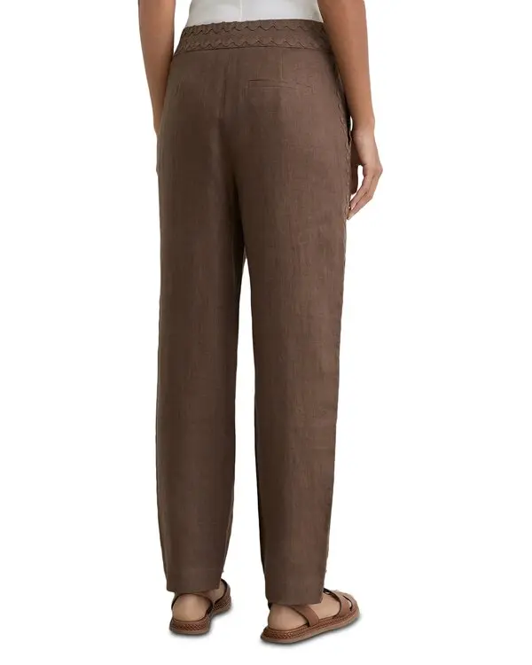 REISS Mila Tapered Trousers Linen