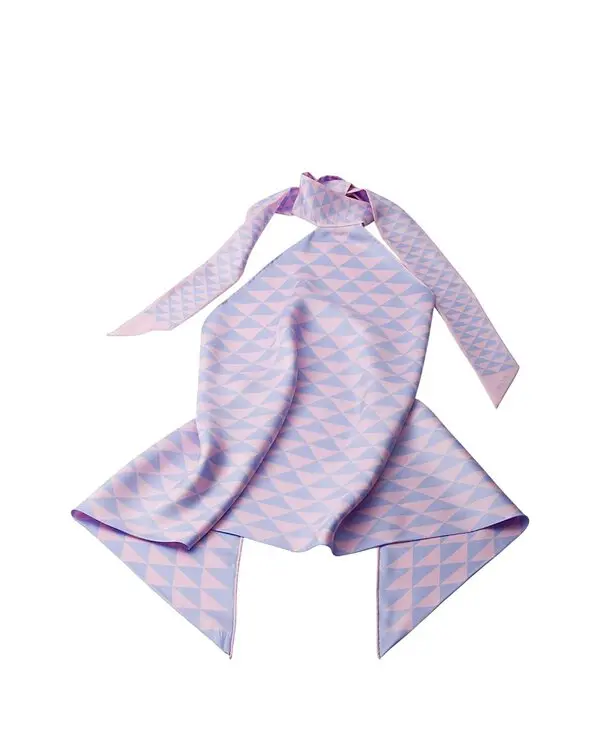 Prada Printed Silk Twill Halter Top - Pink