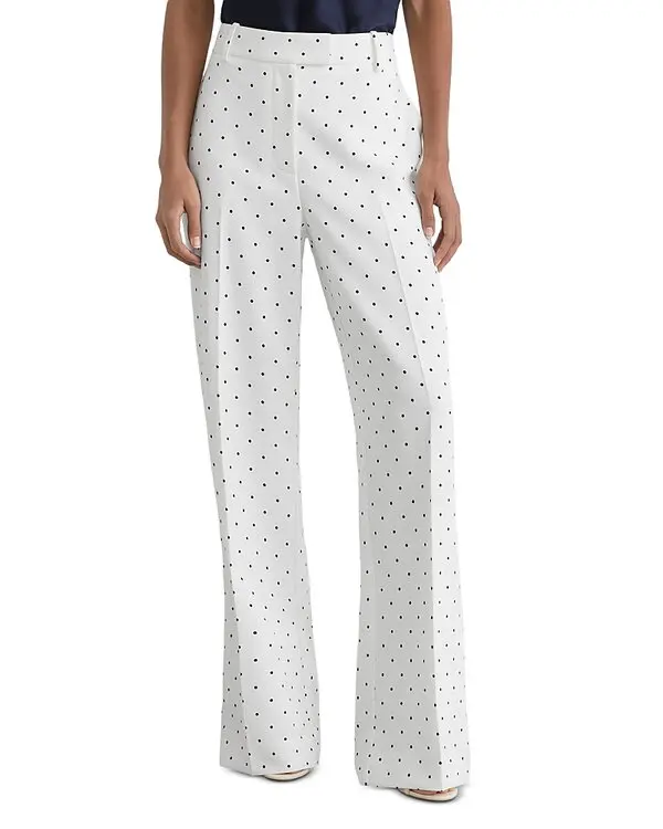 REISS Petite Beatrix Polka Dot Wide Leg Pants