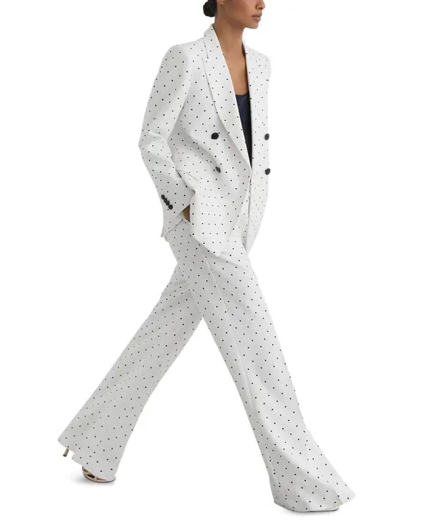 REISS Petite Beatrix Polka Dot Wide Leg Pants