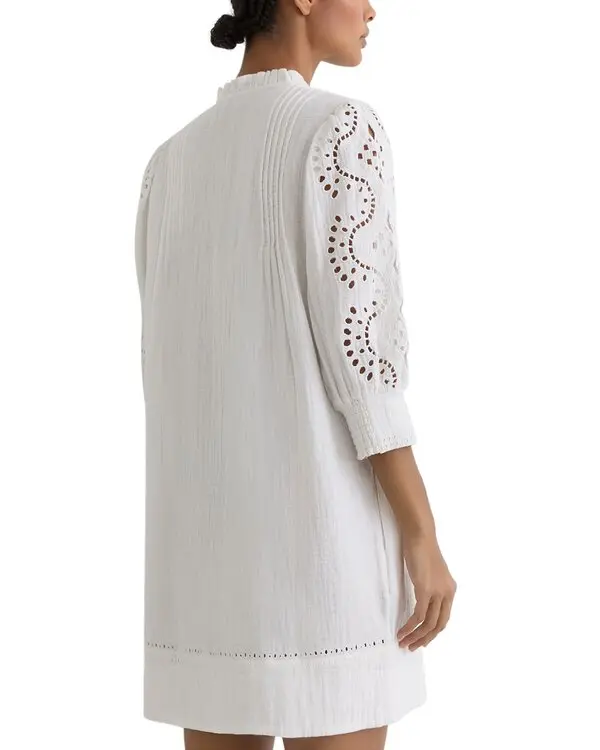 REISS Gia Cheesecloth Resort Dress With Eyelet Detailing