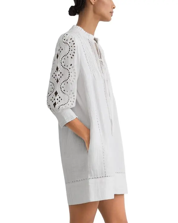 REISS Gia Cheesecloth Resort Dress With Eyelet Detailing