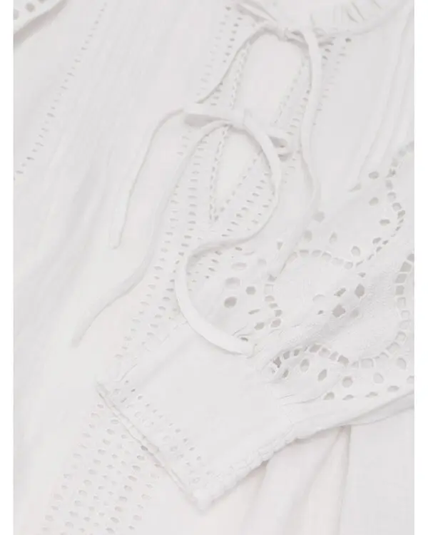 REISS Gia Cheesecloth Resort Dress With Eyelet Detailing