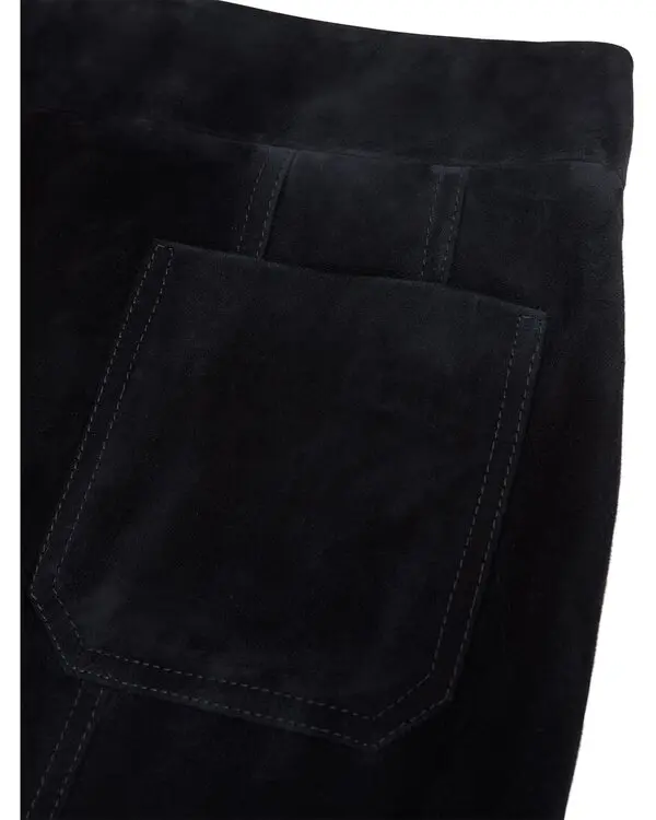 REISS Vida Suede Patch Pocket Mini Skirt - Navy