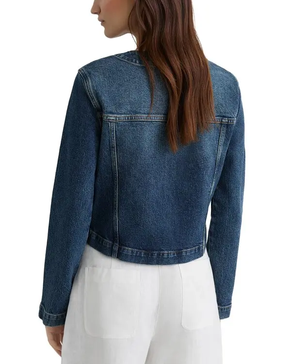 REISS Medora Denim Jacket - Mid Blue