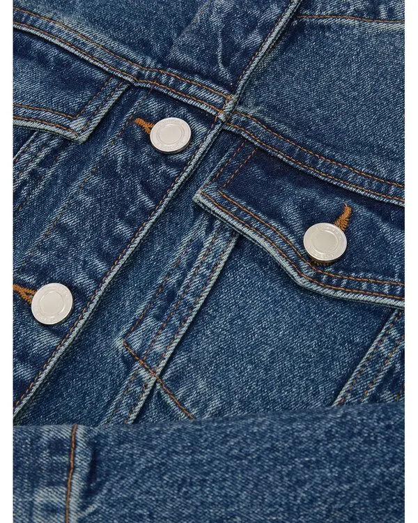 REISS Medora Denim Jacket - Mid Blue