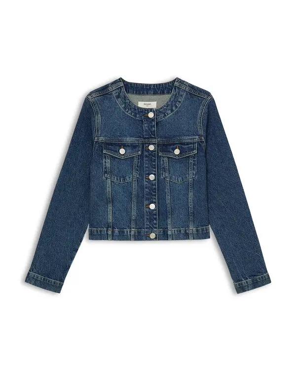 REISS Medora Denim Jacket - Mid Blue