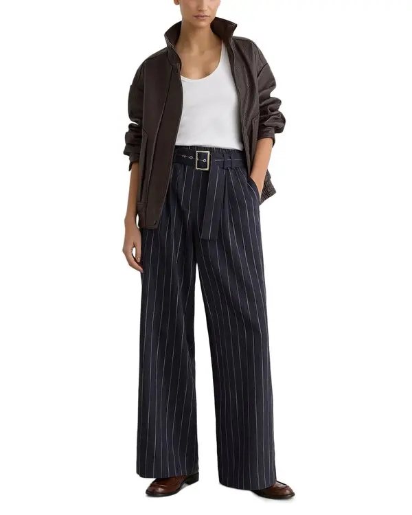 REISS Petites Rae Tailored Striped Trousers