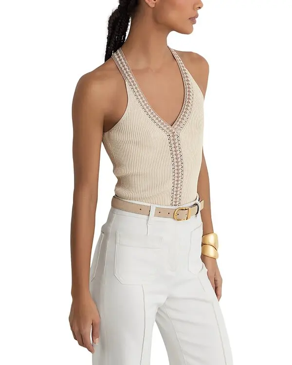 REISS Nora Braided Trim Top