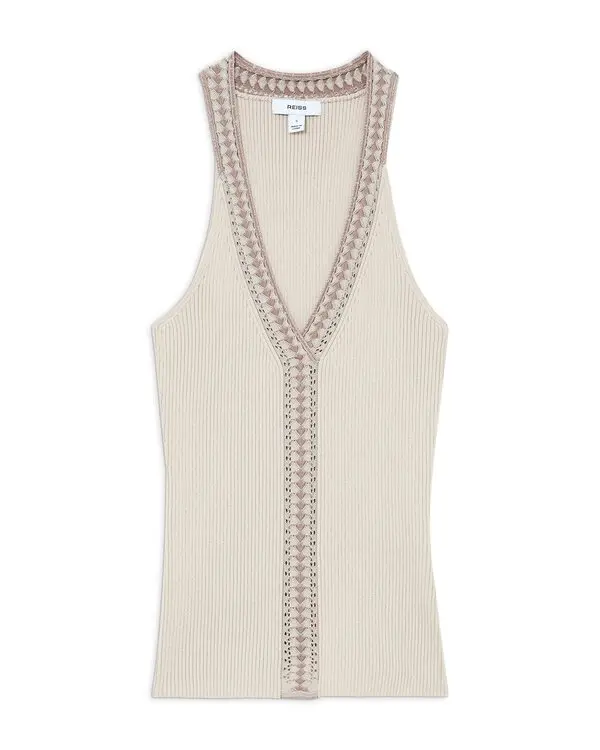 REISS Nora Braided Trim Top