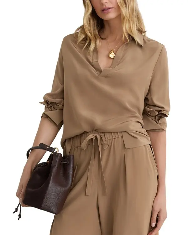 REISS Silk Wide Leg Pants