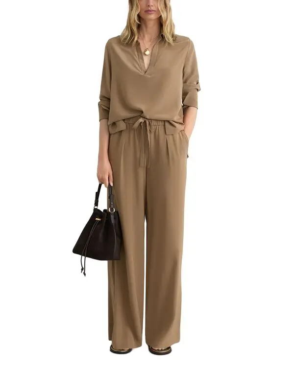 REISS Silk Wide Leg Pants