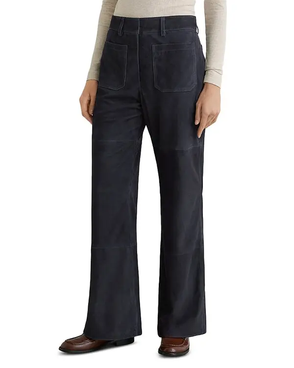 REISS Priya High Rise Suede Pants