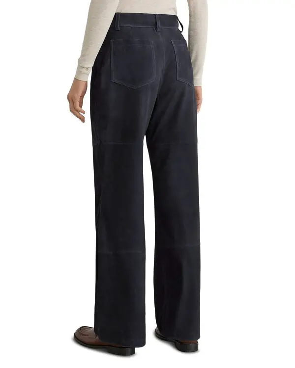 REISS Priya High Rise Suede Pants