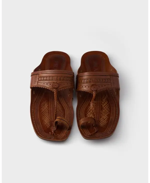 Prada Leather Kolhapuri Sandals
