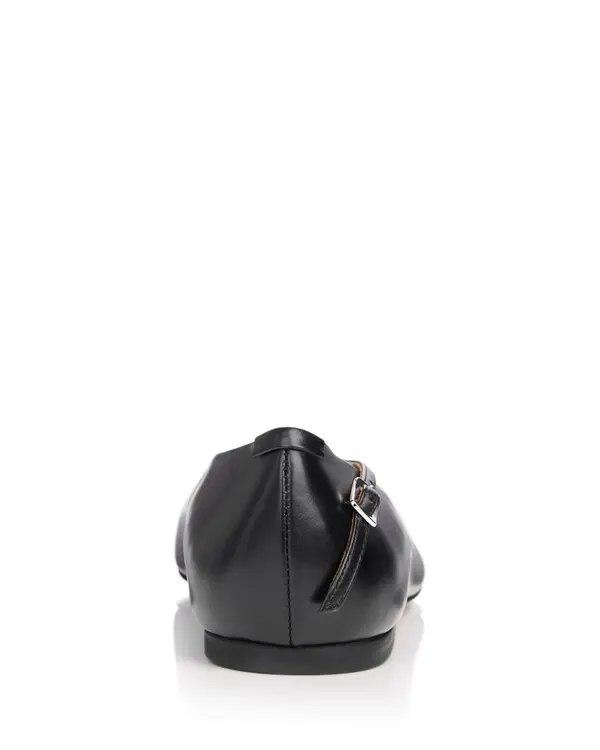 JIL SANDER Elyss Leather Ballerina Flats - Black