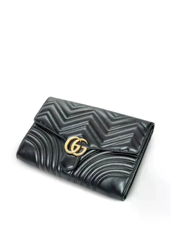 Gucci Gg Marmont Flap Clutch Bag - Black