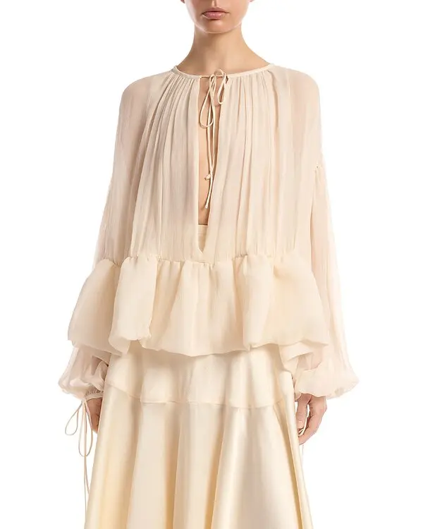 LIBEROWE Peplum Silk Blouse