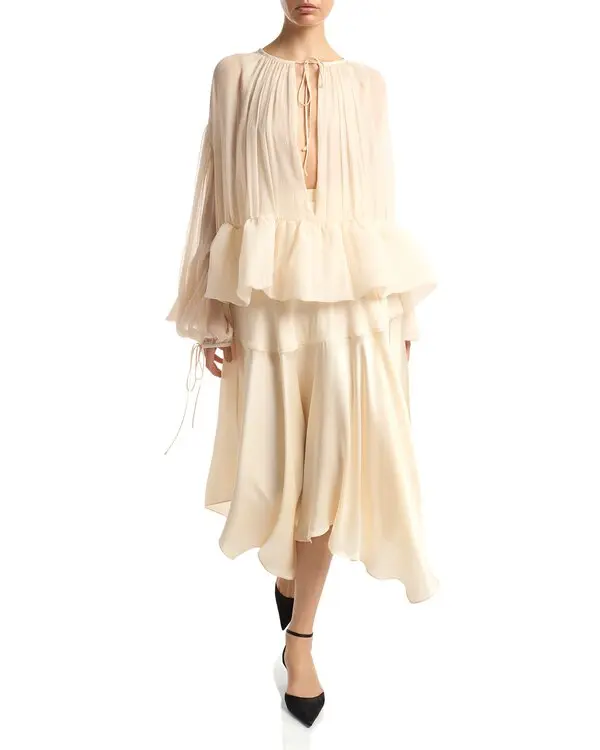 LIBEROWE Peplum Silk Blouse