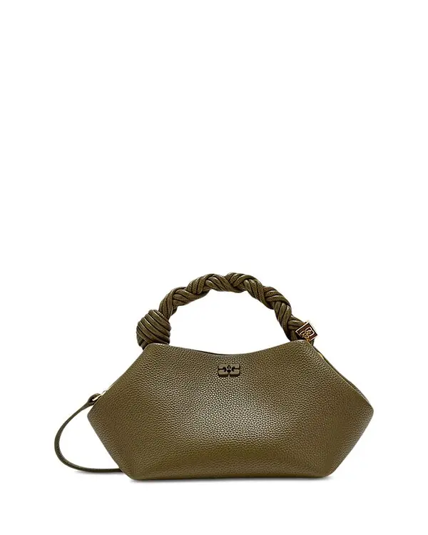 GANNI Bou Small Grained Handbag - Military Olive