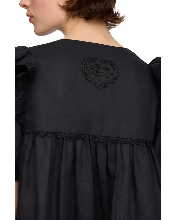 GANNI Linen Mini Dress