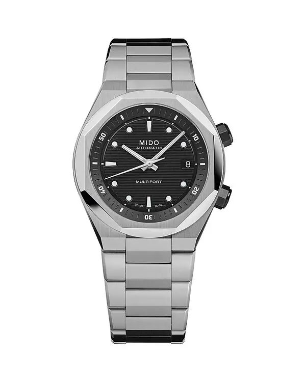 MIDO Multifort 8 Two Crowns Watch - Black