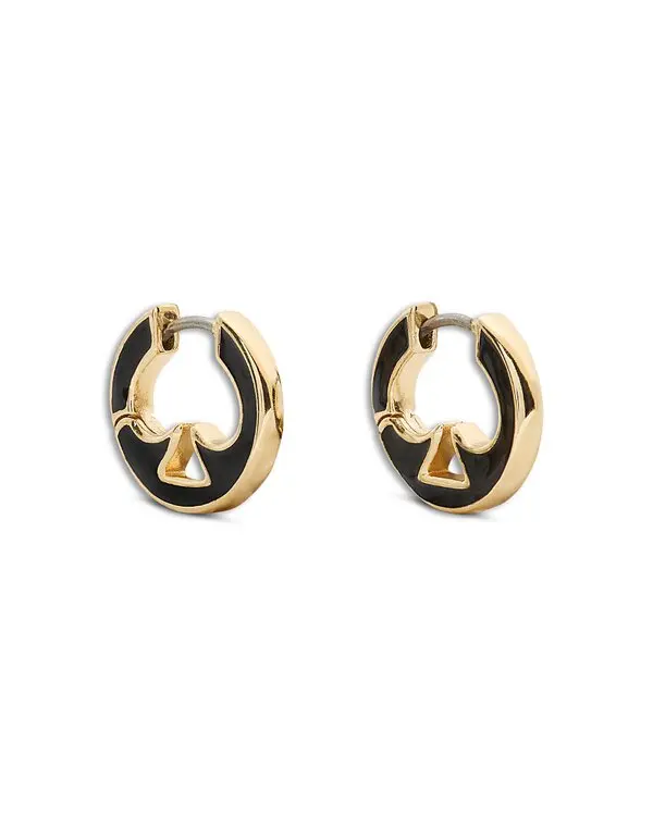 Kate Spade New York Everyday Spade Cut Out Spade Huggie Hoop Earrings - Black