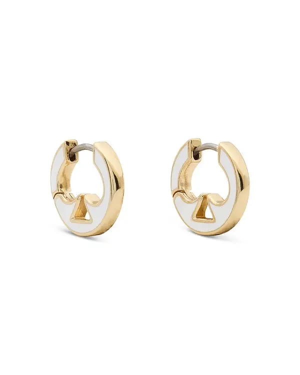 Kate Spade New York Everyday Spade Cut Out Spade Huggie Hoop Earrings - White