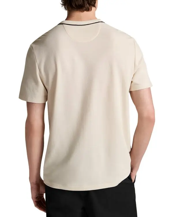 Vince Tipped Pima Pique Short Sleeve Crewneck Tee - Blanco