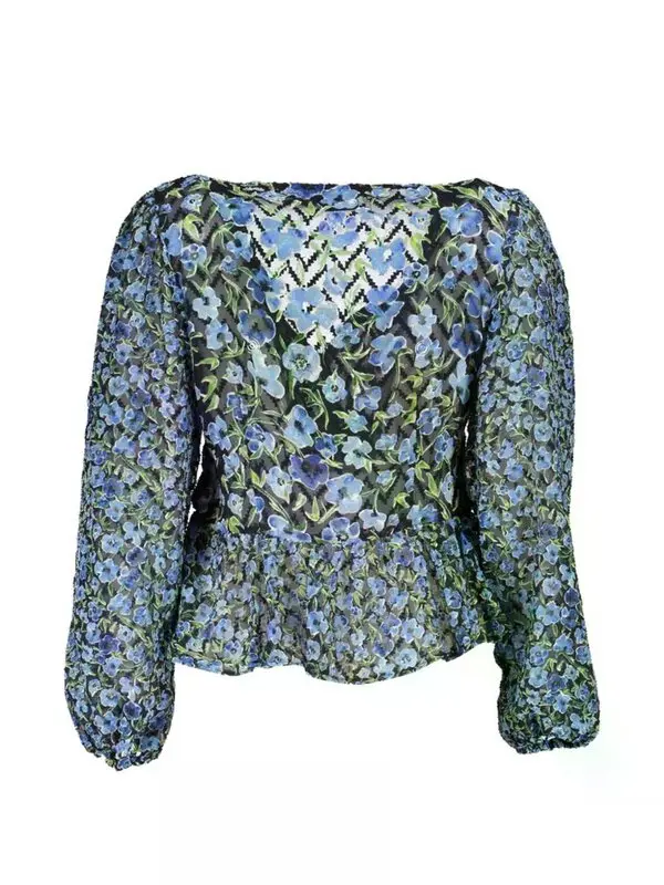 Desigual Floral Print Smocked Waist Blouse