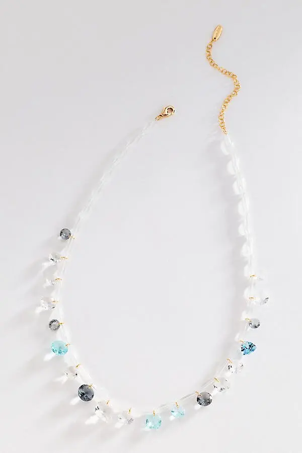Anthropologie Multi-stone Beaded Necklace - Clear