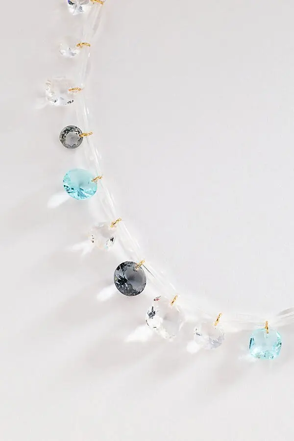 Anthropologie Multi-stone Beaded Necklace - Clear