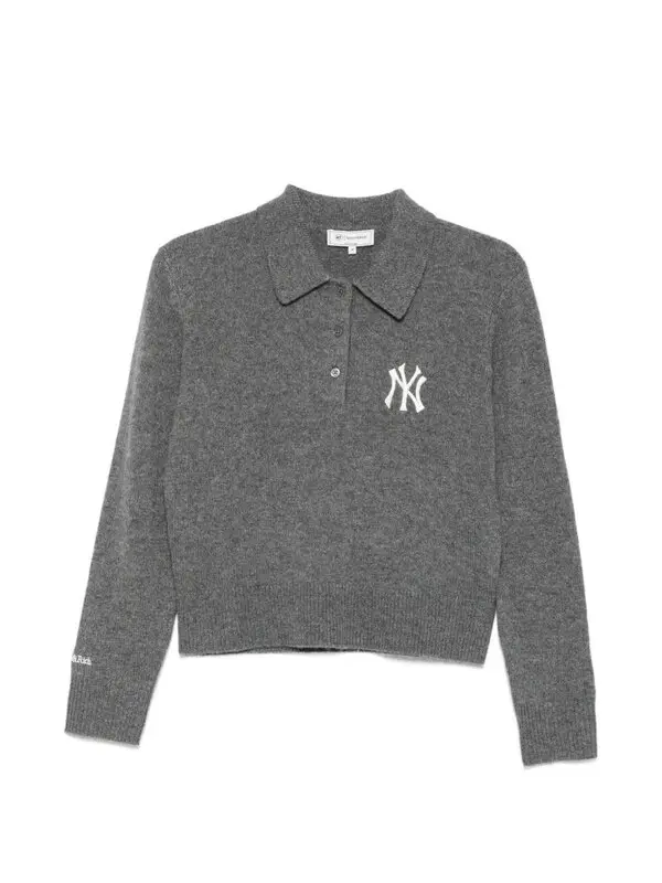 SPORTY & RICH Heritage Yankees Serif Sweater - Grey