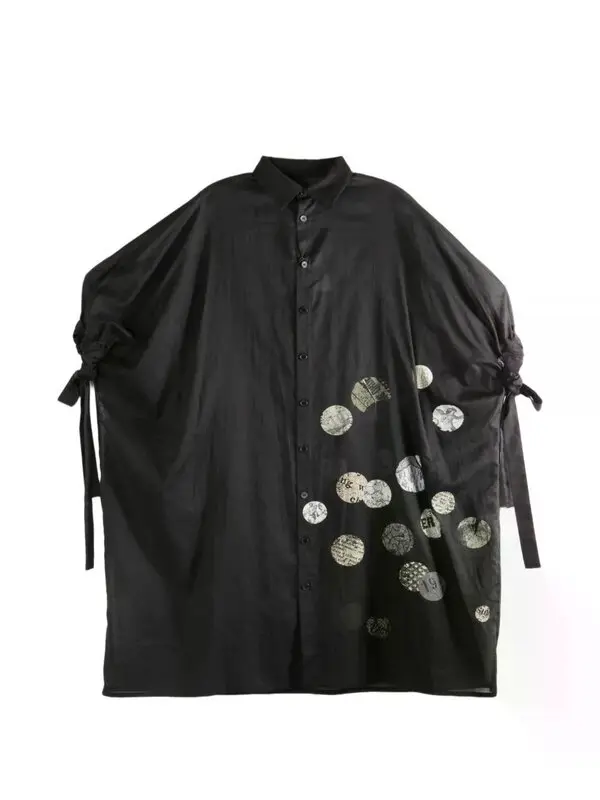 Y’s Graphic Print Tie-sleeve Shirt
