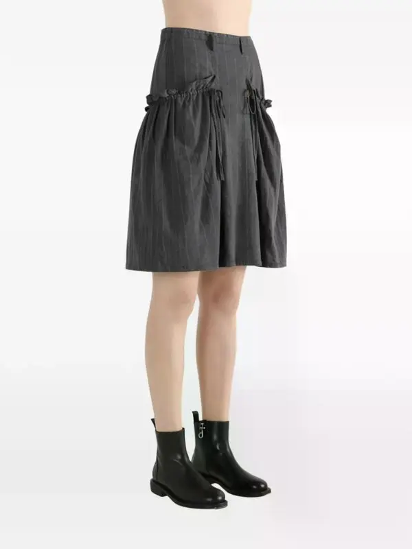 Y’s Pinstripe Drawstring Midi Skirt