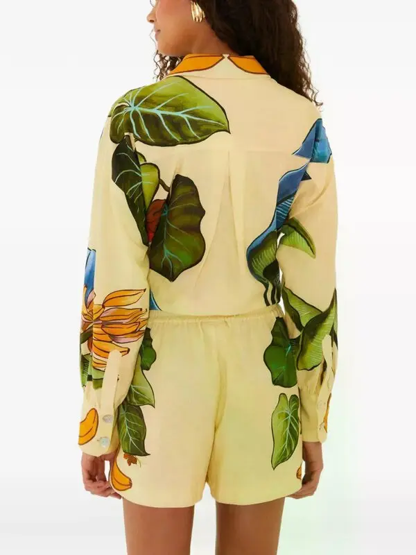 Farm Rio Banana Grapes Drawstring Shorts - Yellow