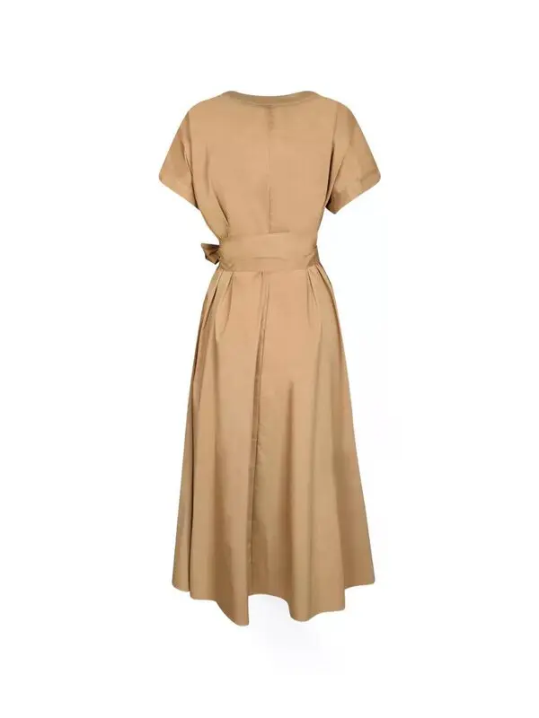 BLANCA VITA Belted V-neck Midi Dress