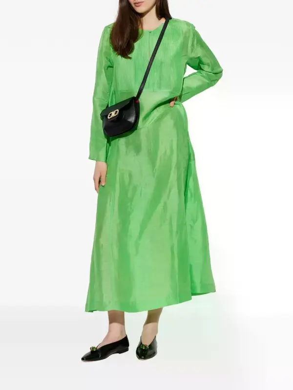 Tory Burch Pleated-bib Long-sleeve Maxi Dress