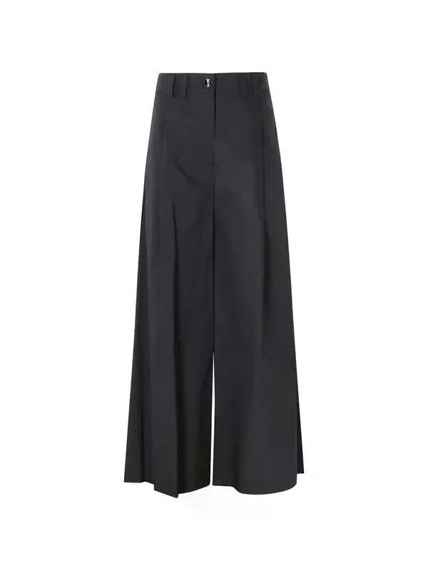 SOLOTRE Pleated Tailored Trousers - Black